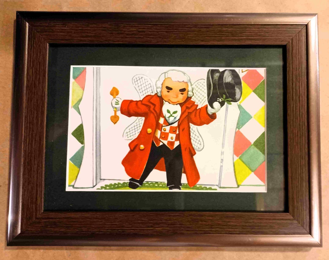 1953 Uncle Mistletoe Matted Vintage 5x7 Christmas Print Corine Malvern ...