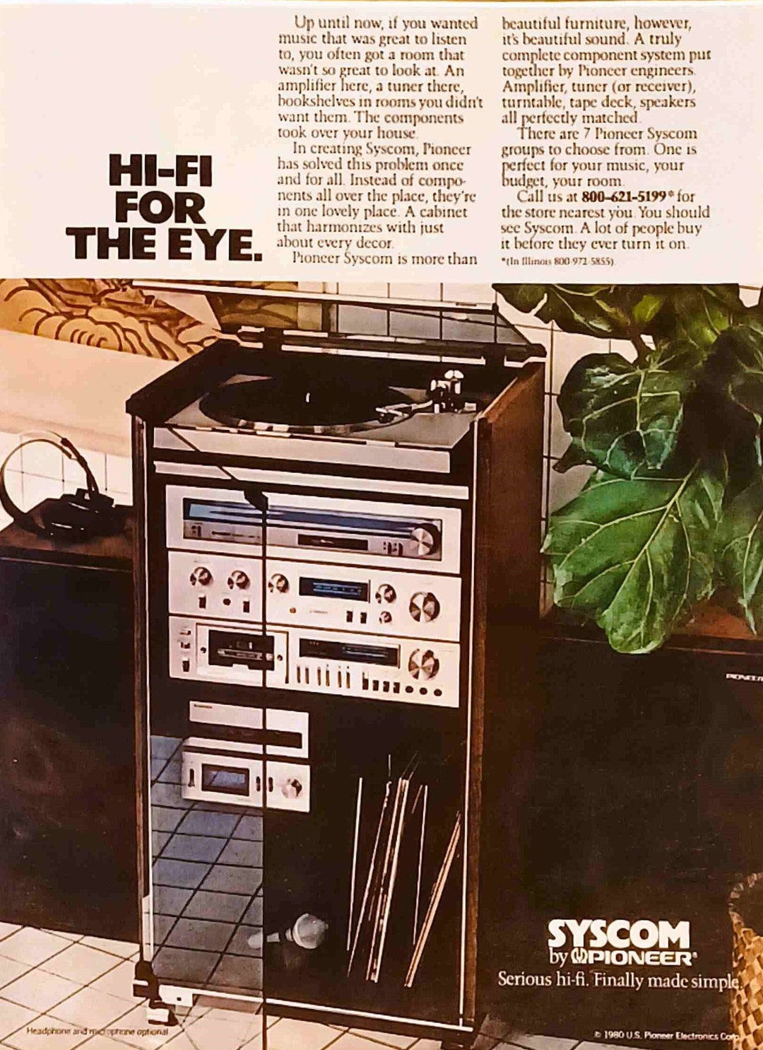 1980 Pioneer Hi-fi Stereo System Ad Matted Vintage 11x14 Print SYSCOM - Etsy