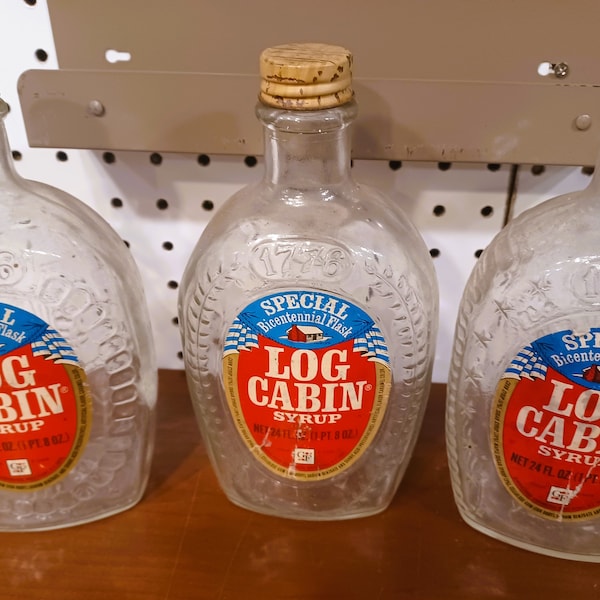 Log Cabin Syrup Glass Bottle - Etsy