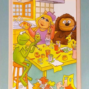 1998 Kermit the Frog Miss Piggy Rowlf Matted 8x10 Muppet Print Easter ...