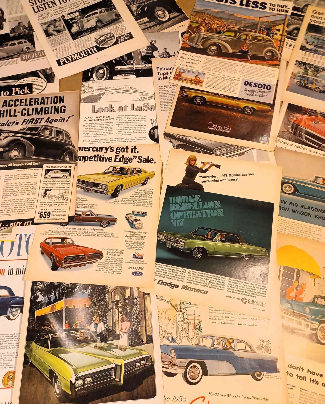 Vintage Automobile Car Ephemera Lot of 30 Pieces Magazine Ads Craft ...