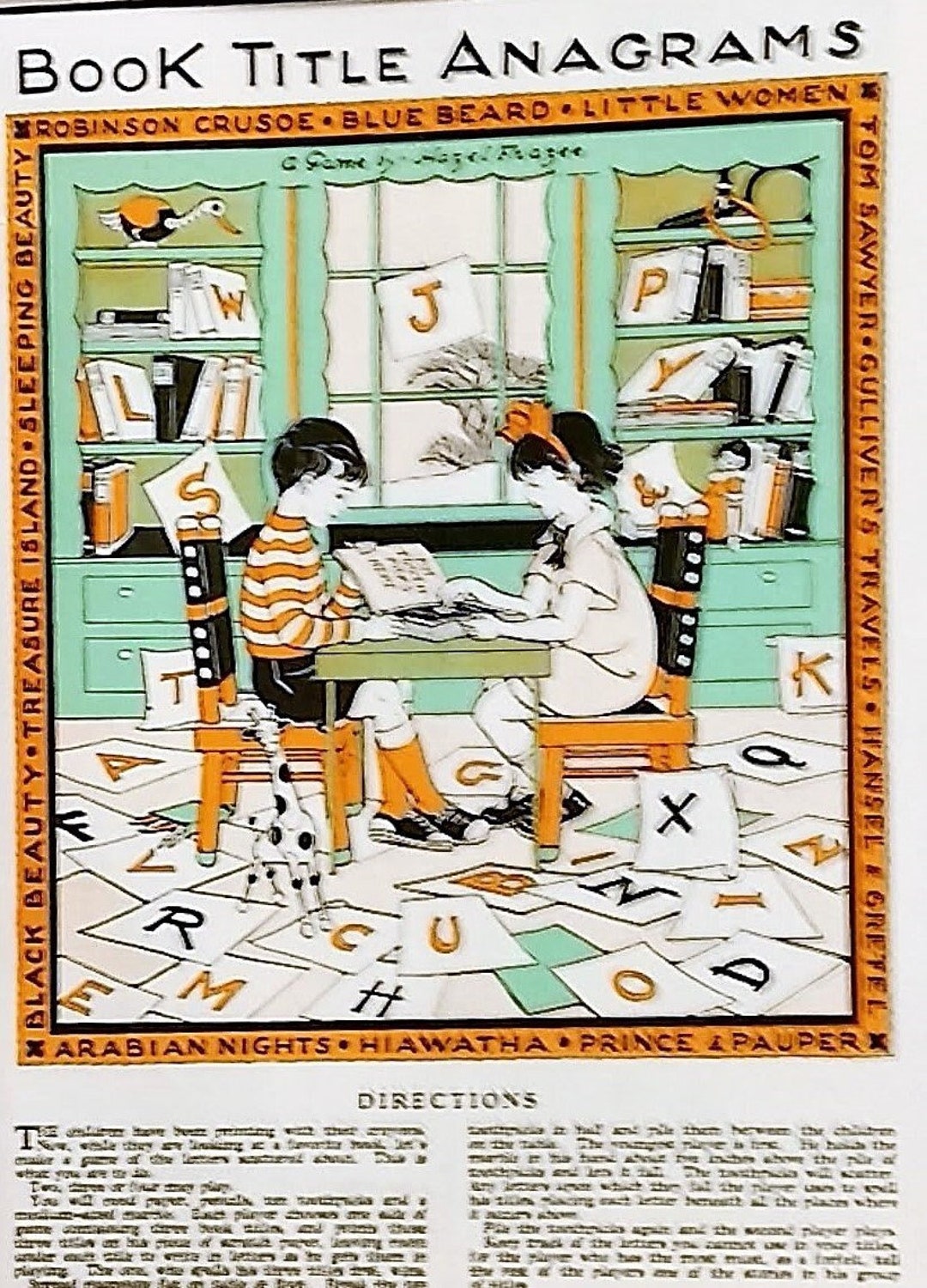 1931 Child Life Magazine Book Title Anagrams Matted Vintage 11x14 Print ...