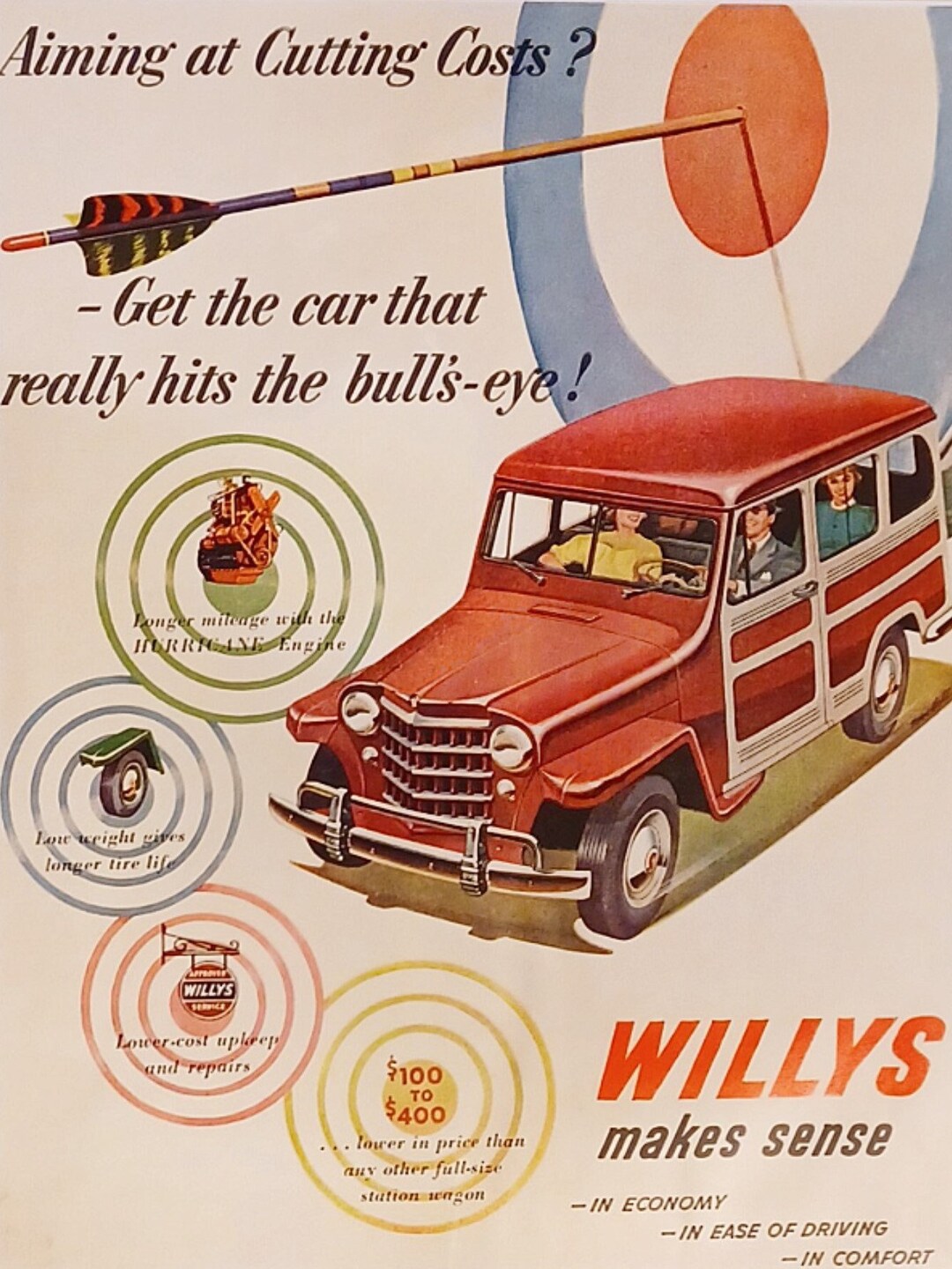 1951 Willys Wagon Car Ad Matted Vintage 11x14 Print - Etsy