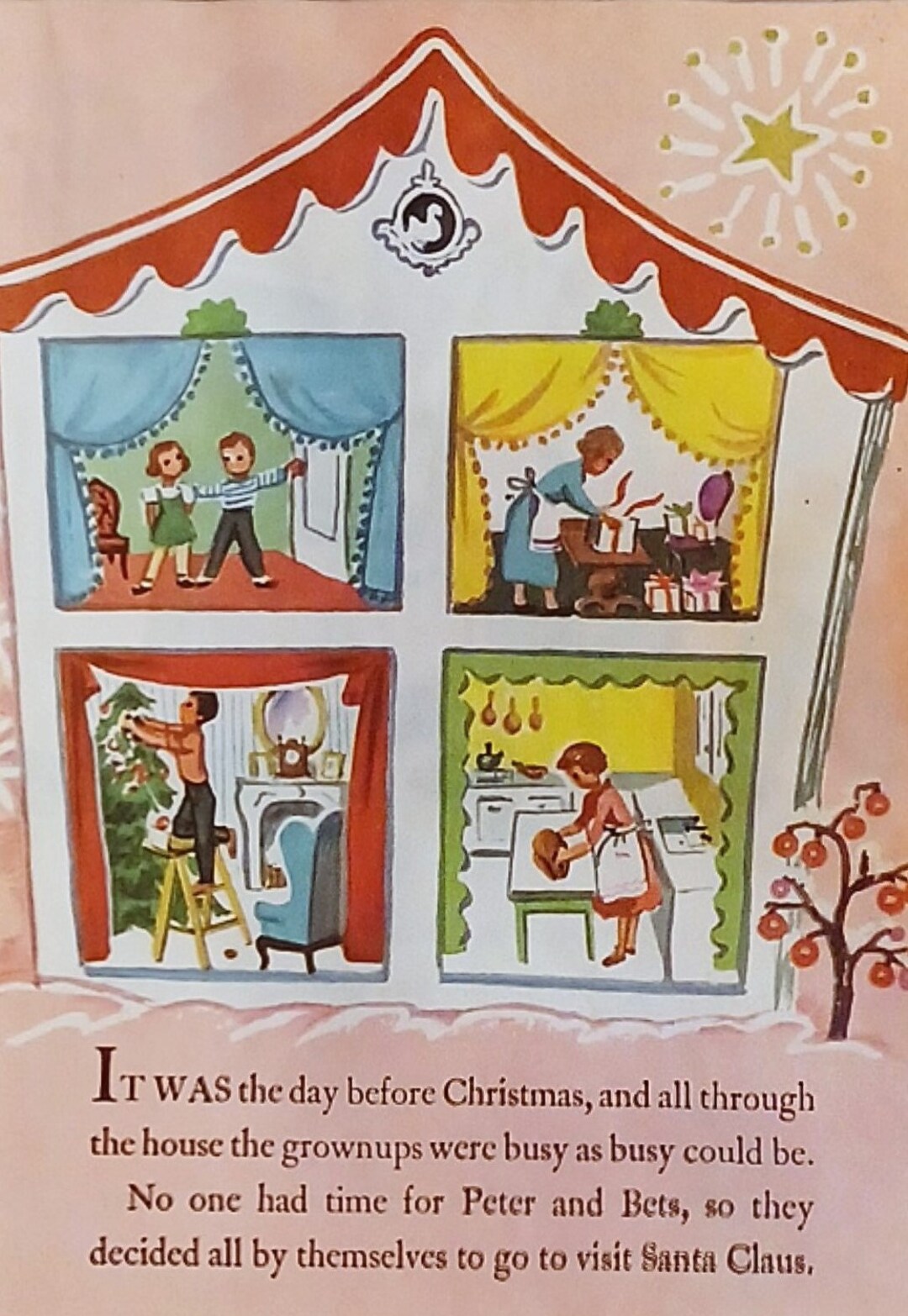 1953 Uncle Mistletoe Matted Vintage 8x10 Christmas Print Corine Malvern ...