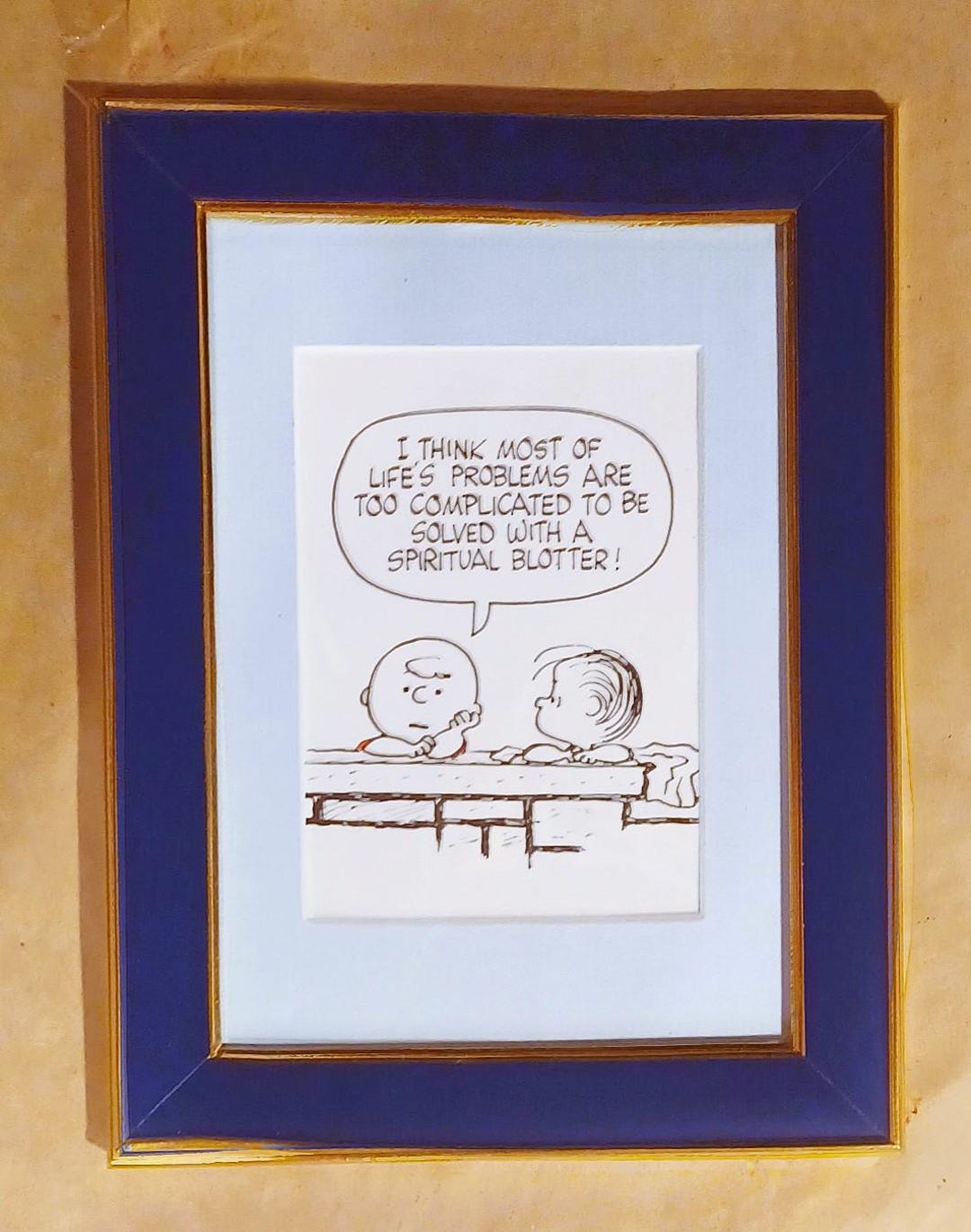 1967 Charlie Brown & Snoopy Framed Vintage Peanuts Print 5x7 - Etsy