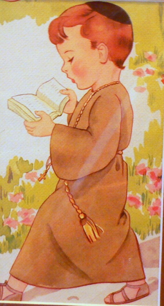 1943 Little Church Boy Matted Vintage 8x10 Print Eloise Wilkin - Etsy