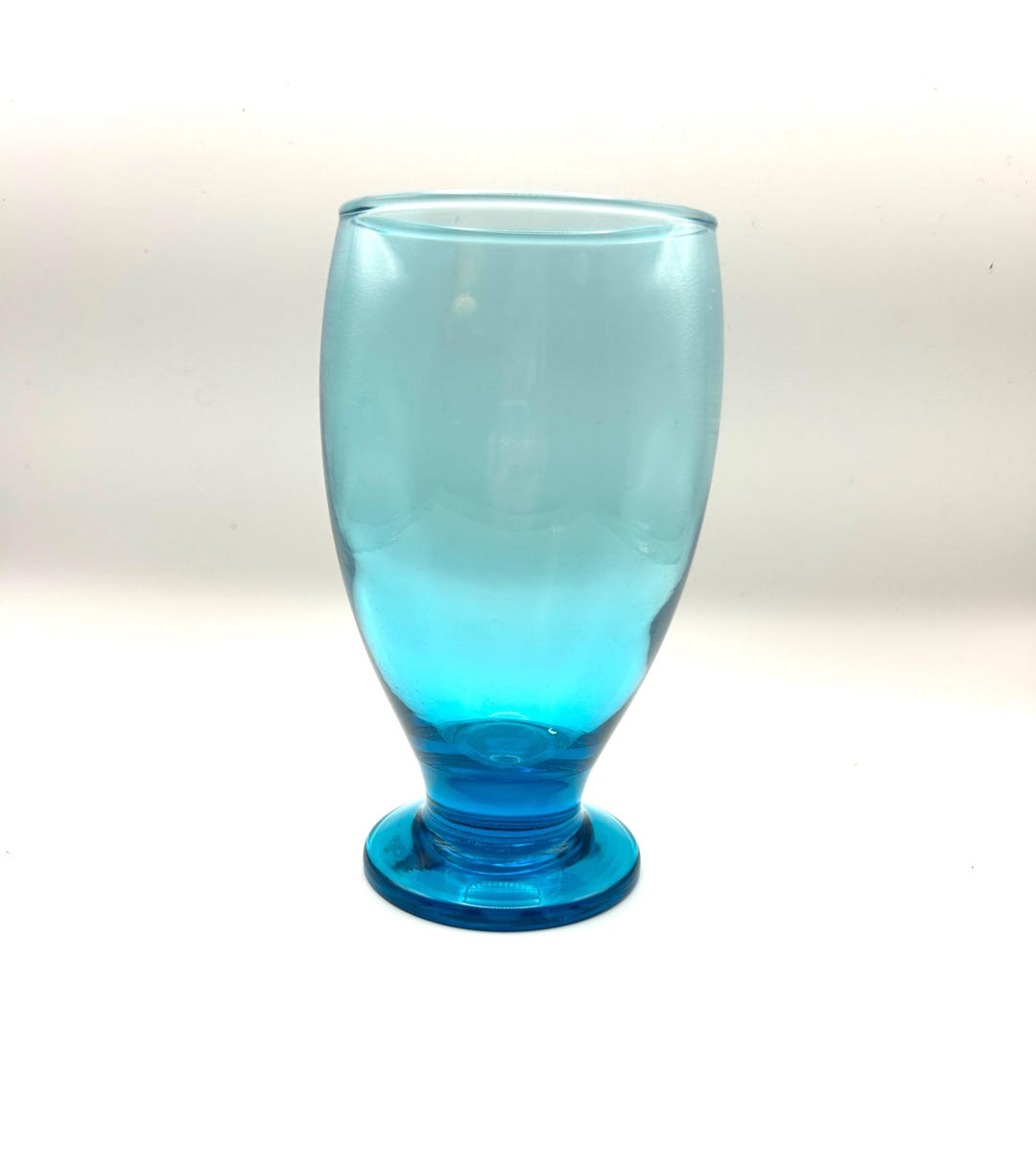Vintage Cristar Lexington Aqua Blue Footed Water Goblet | Mid-century ...