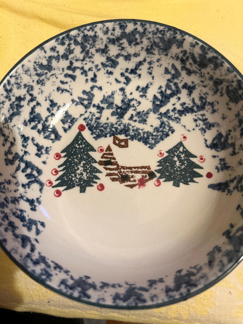 Vintage Tienshan Stoneware Soup Bowls - Cabin in the Snow, Set of 4 - Etsy