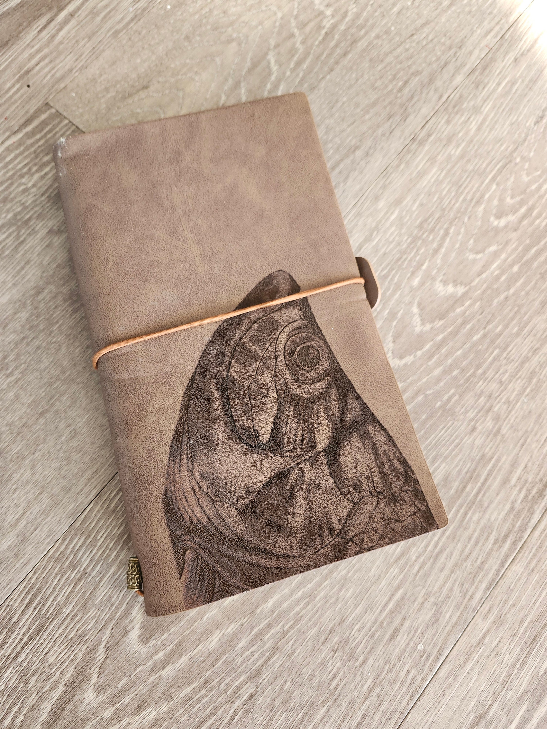 Medium Leather Journal With Fish Head Engraved / Can Add Personal ...