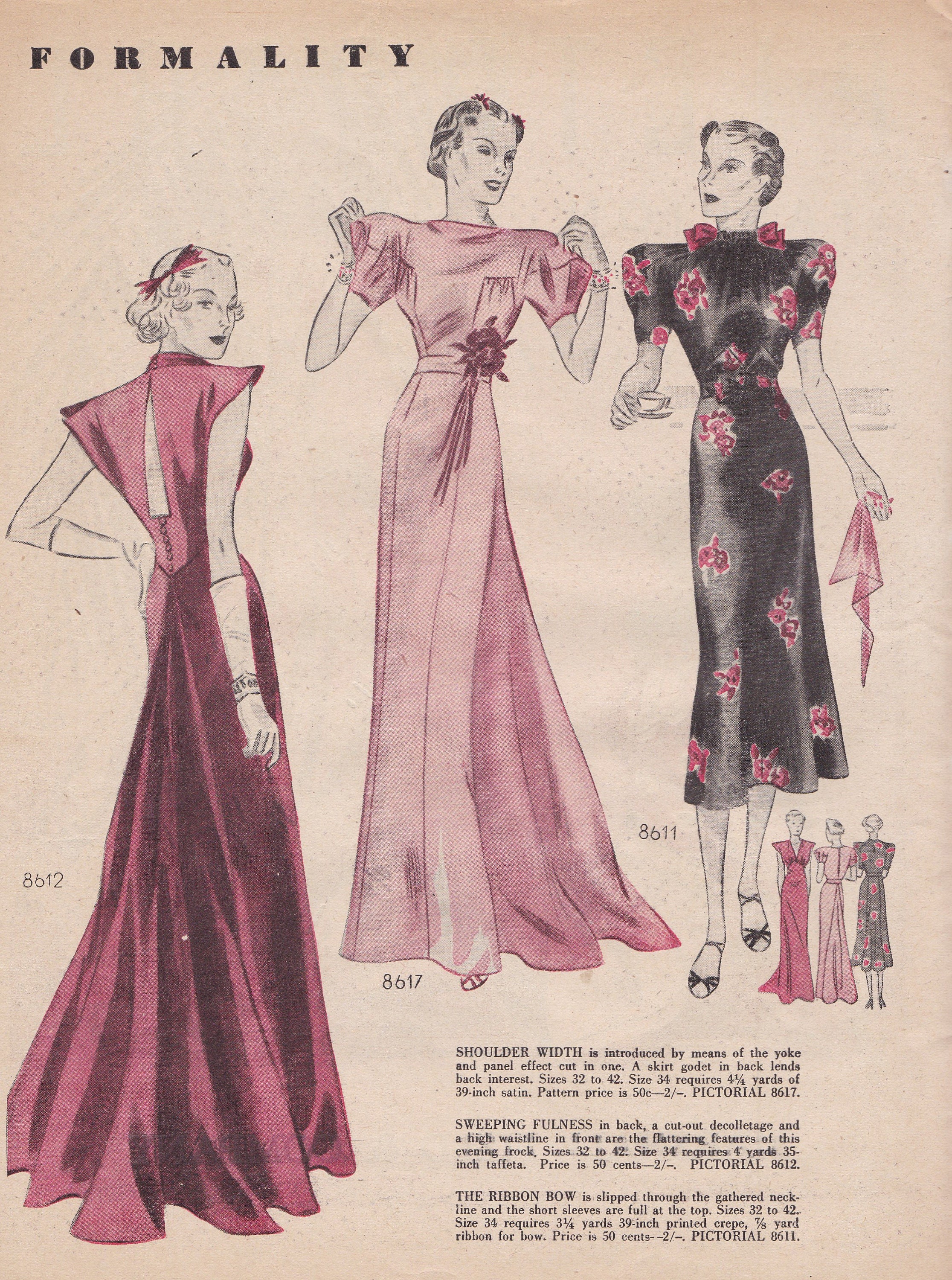 PDF Bundle - 1937 Fashions - Five Pictorial Pattern Catalogs of 1930s ...