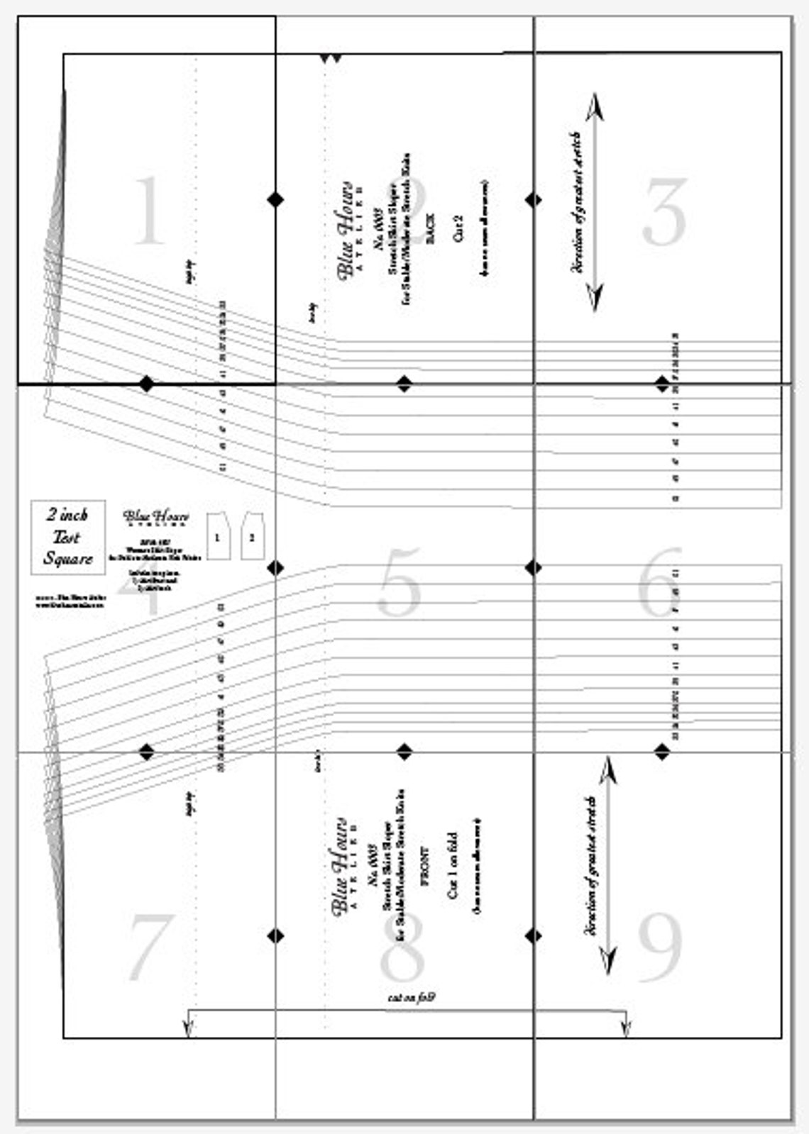 Women's Stretch Skirt Sloper, 33" to 51" Full Hip Sizes - PDF Tiled and ...