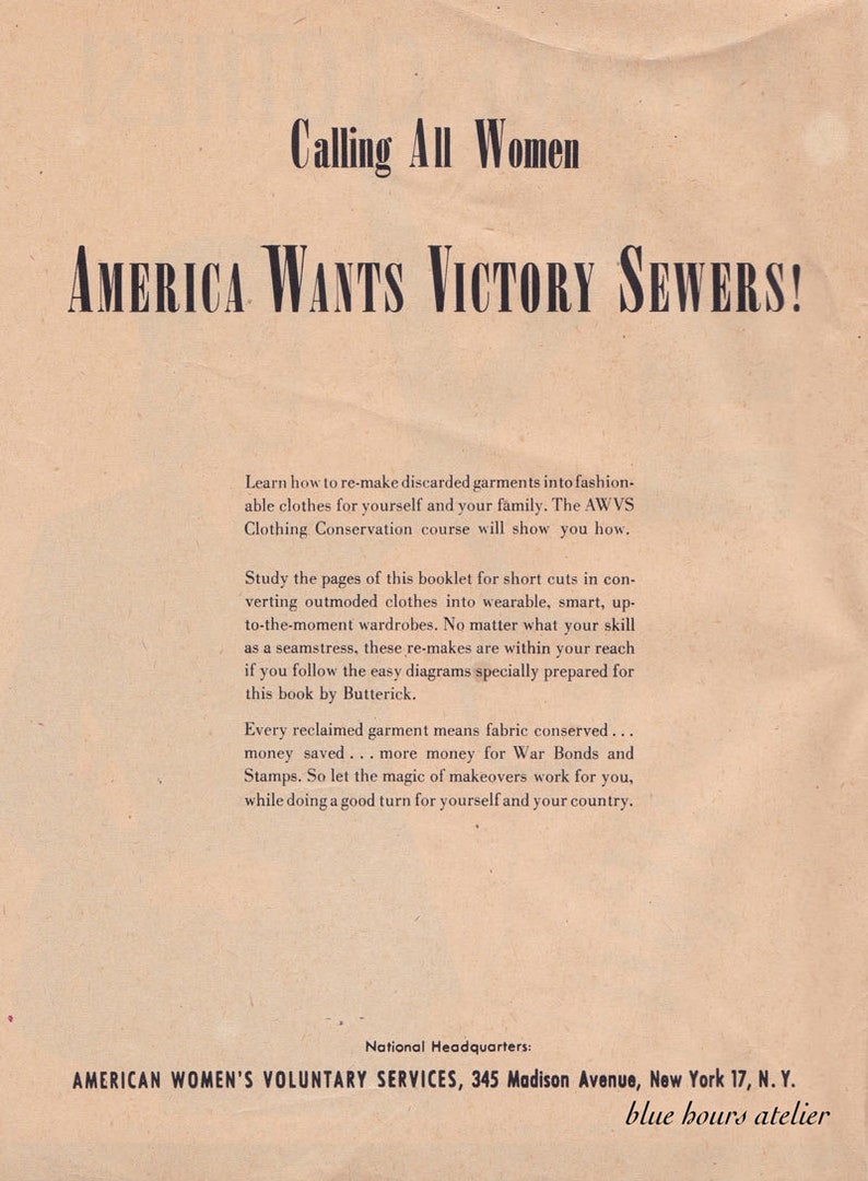 PDF Reproduction - 1940s - Remake Clothes - Repurposed Clothing Sewing ...