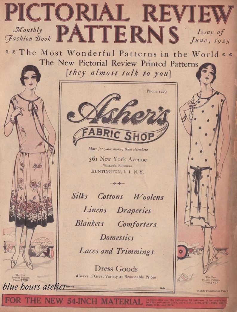 PDF Reproduction - 1925 June - Pictorial Review Patterns Book - Instant ...