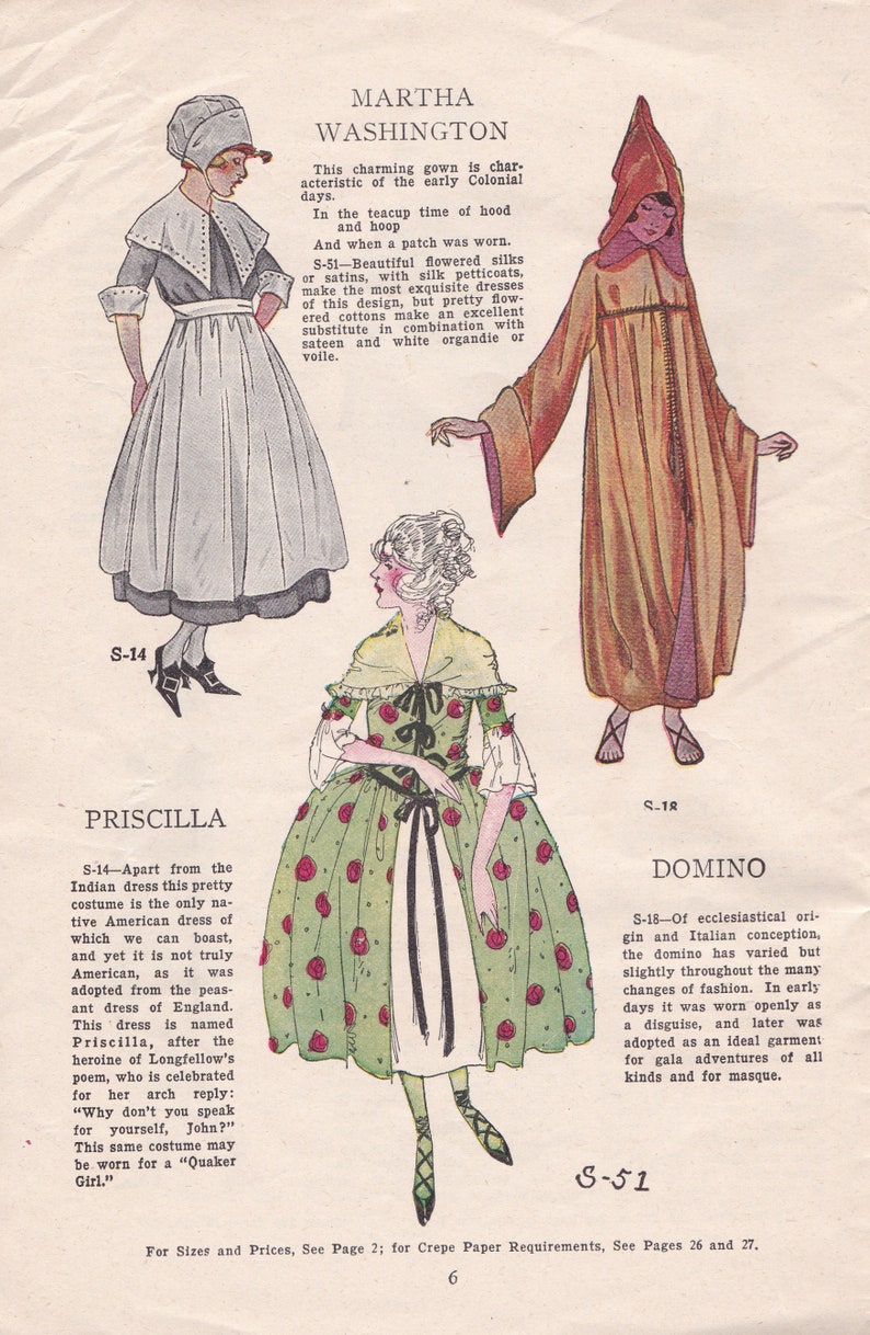 PDF Reproduction - Circa 1920s - Masquerade Costumes Ladies Home ...