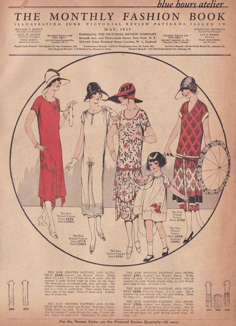 PDF Reproduction - 1925 June - Pictorial Review Patterns Book - Instant ...