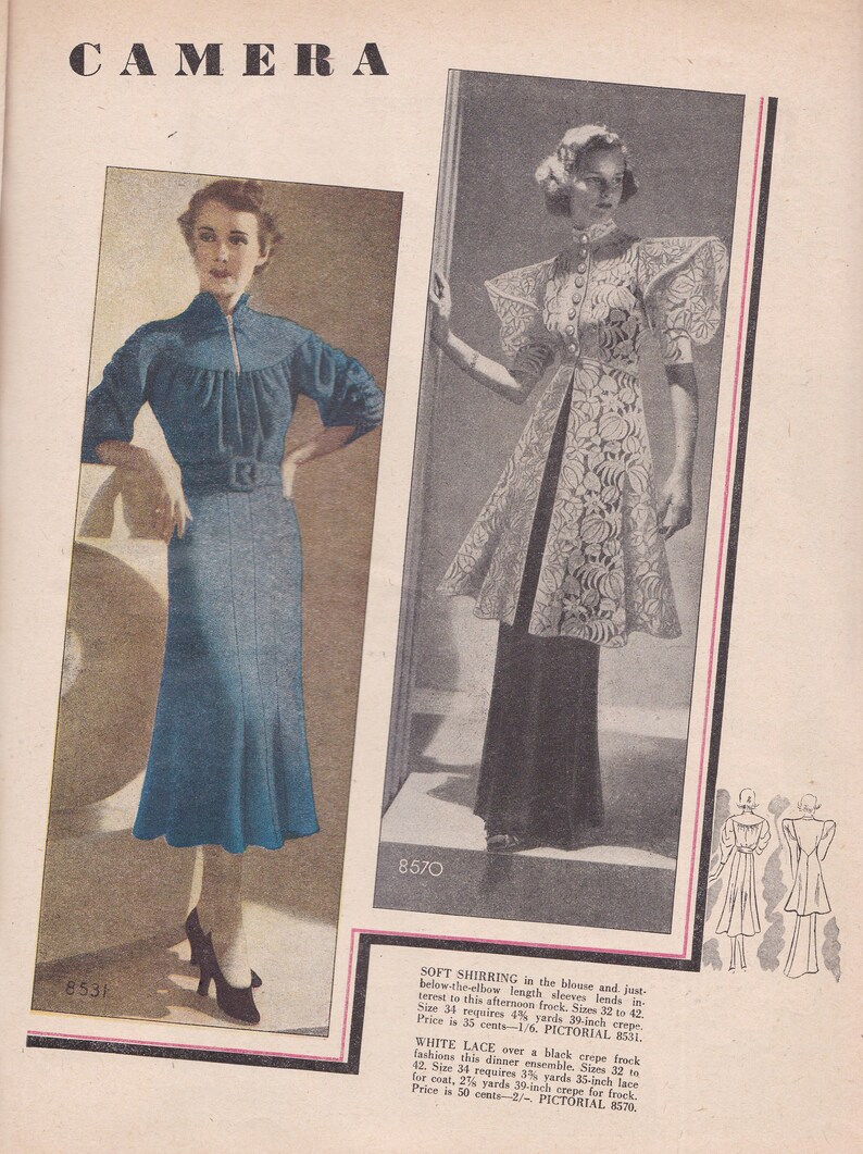 PDF Bundle - 1937 Fashions - Five Pictorial Pattern Catalogs of 1930s ...
