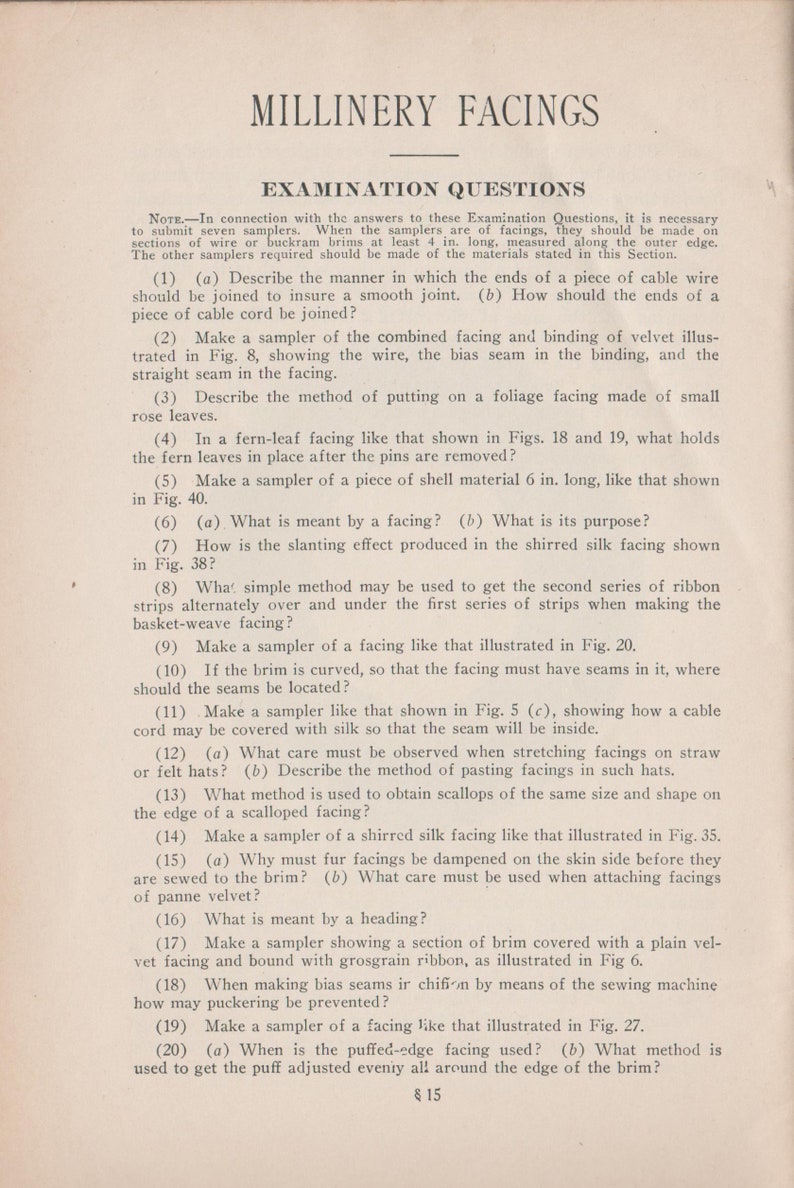 PDF Reproduction - 1916 - Millinery Facings - Woman's Institute ...