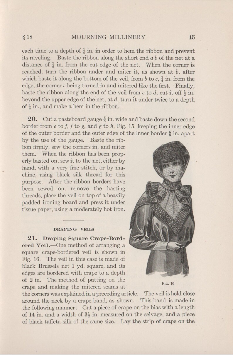 PDF Reproduction - 1916 Mourning Millinery Booklet - Woman's Institute ...