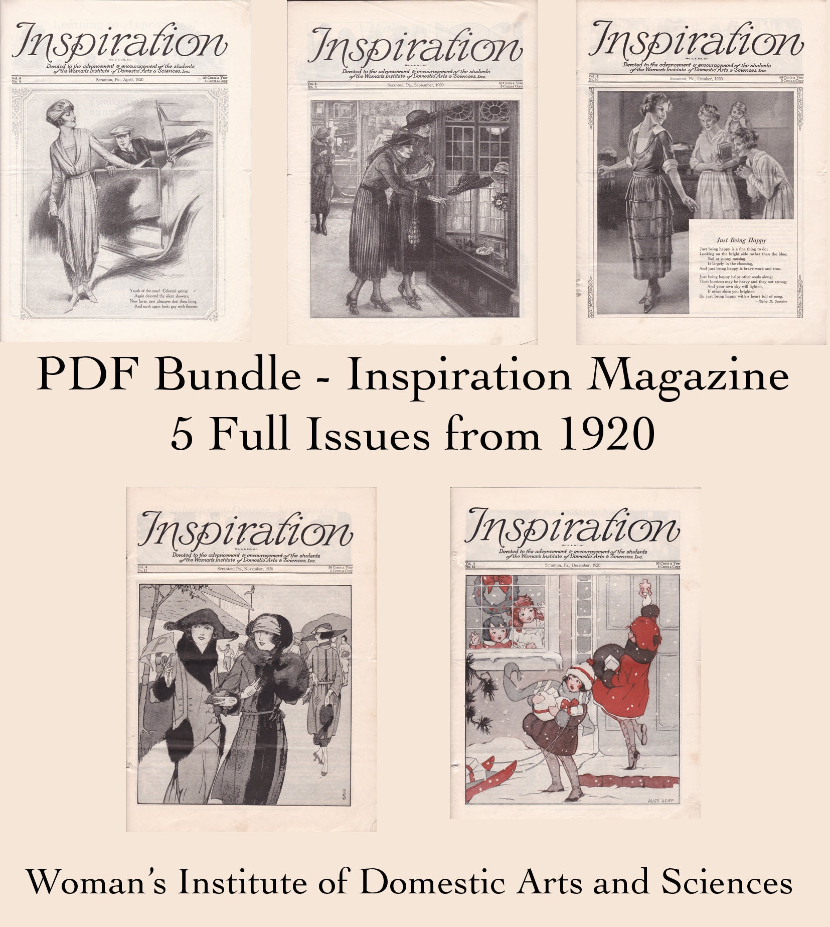 PDF Bundle - 1920 Inspiration Magazine - Five Issues - Woman's ...