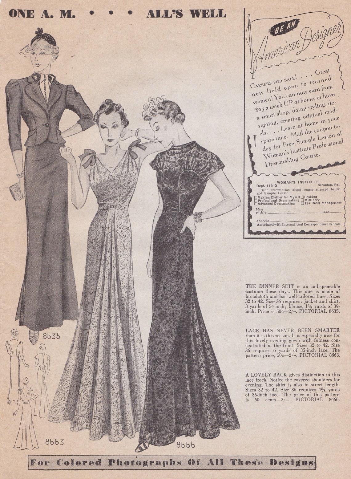 PDF Bundle - 1937 Fashions - Five Pictorial Pattern Catalogs of 1930s ...
