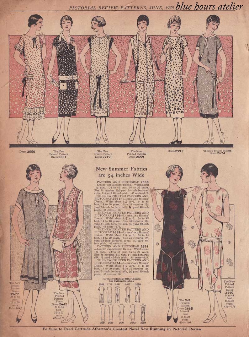 PDF Reproduction - 1925 June - Pictorial Review Patterns Book - Instant ...