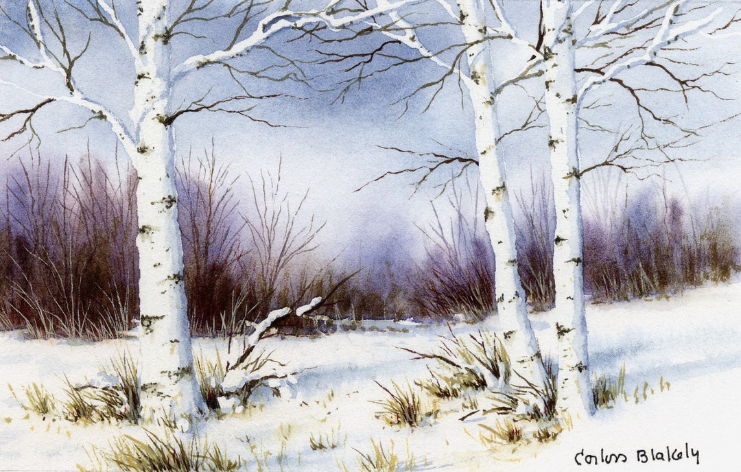 Limited Edition Print by Corliss Blakely " Birch Trees" - Etsy