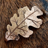 Vintage Leaf Acorn Nut Brooch, Oak Tree Pin, Bronze and Rhinestone ...