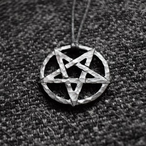 Forged Steel Black Metal Pentagram Pentacle Amulet, Sold With Jewelry ...