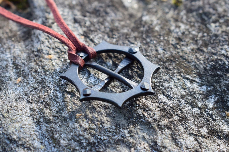 Forged Steel Solar Cross/sun Cross Pendant Comes Supplied - Etsy