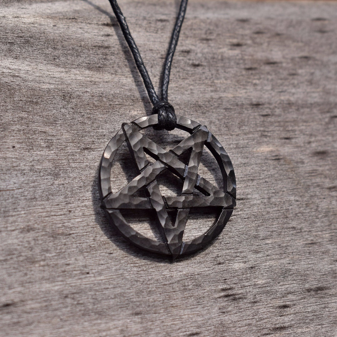 Forged Steel Black Metal Pentagram Pentacle Amulet, Sold With Jewelry ...