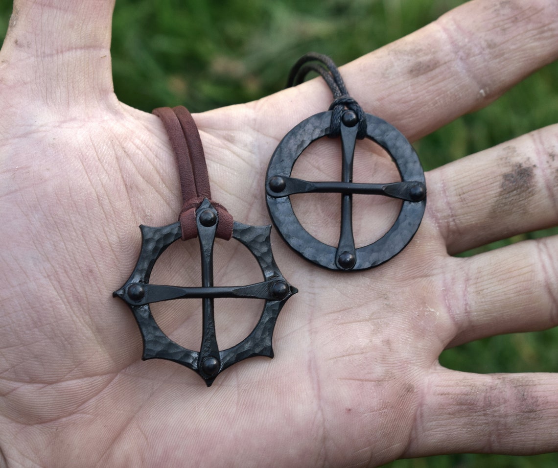 Forged Steel Solar Cross/sun Cross Pendant Comes Supplied - Etsy