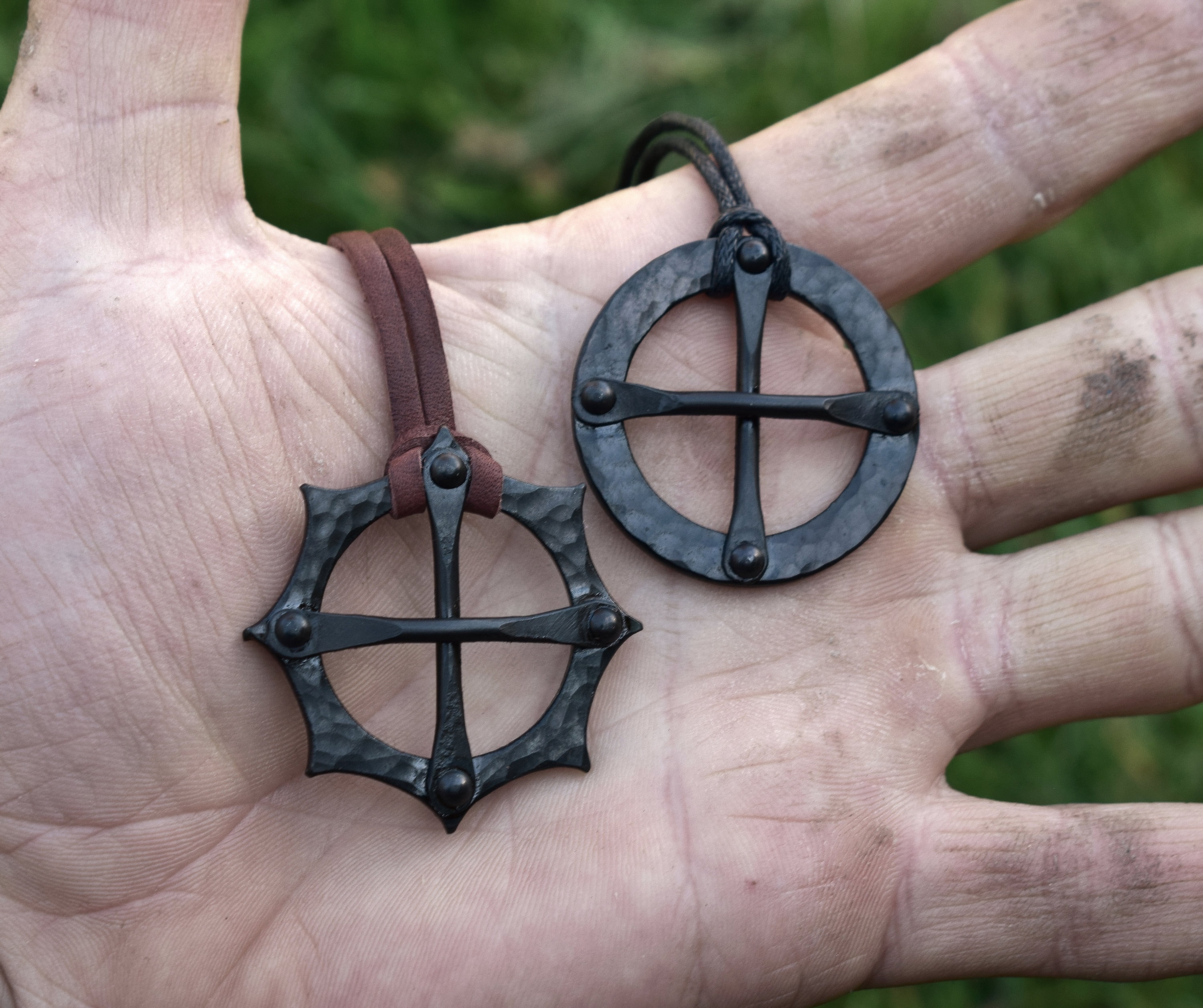 Forged Steel Solar Cross/sun Cross Pendant Comes Supplied - Etsy