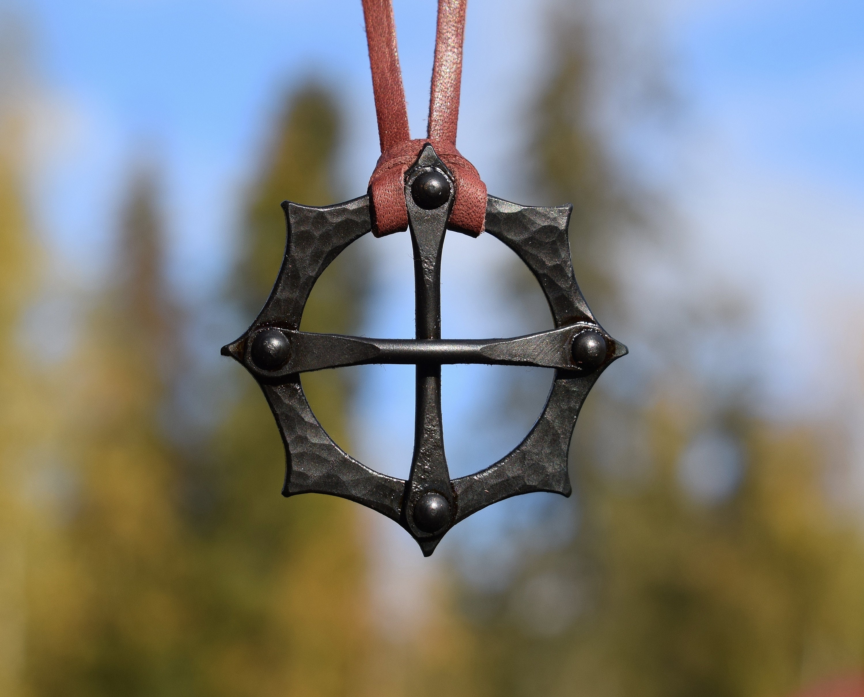 Forged Steel Solar Cross/sun Cross Pendant Comes Supplied - Etsy