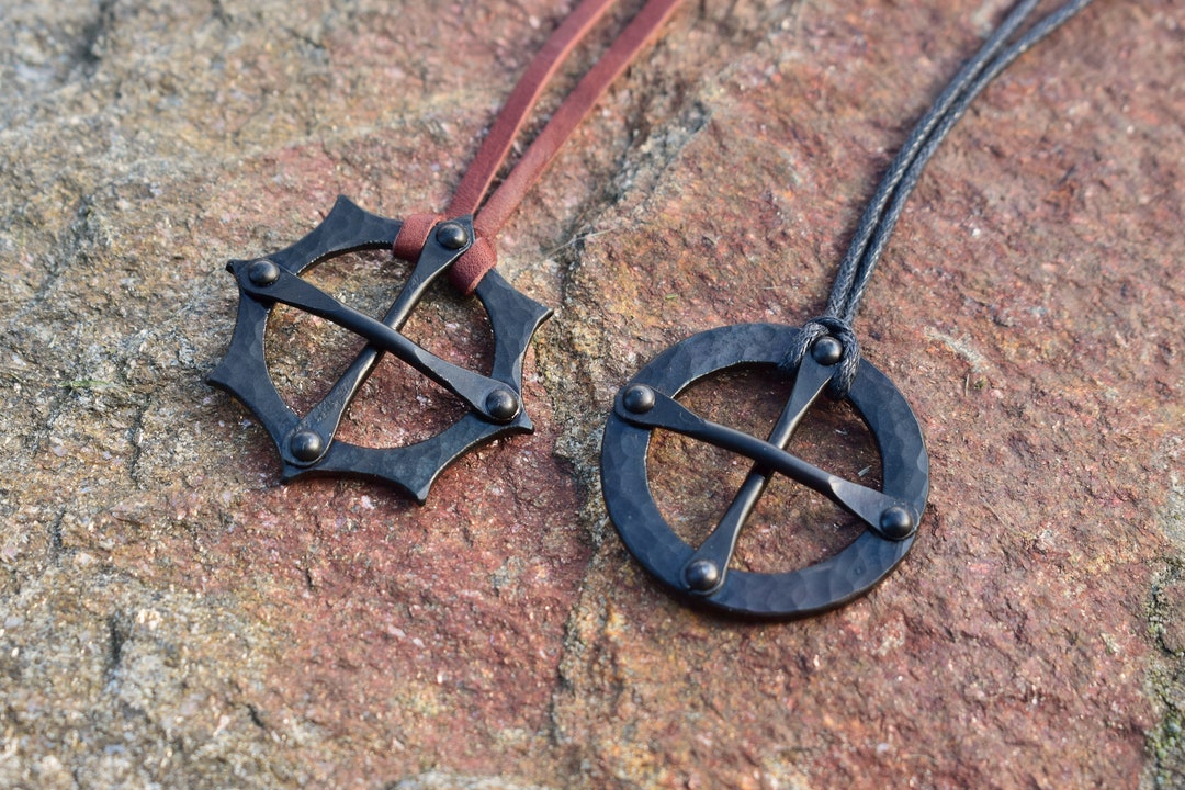 Forged Steel Solar Cross/sun Cross Pendant, Comes Supplied With Jewelry ...