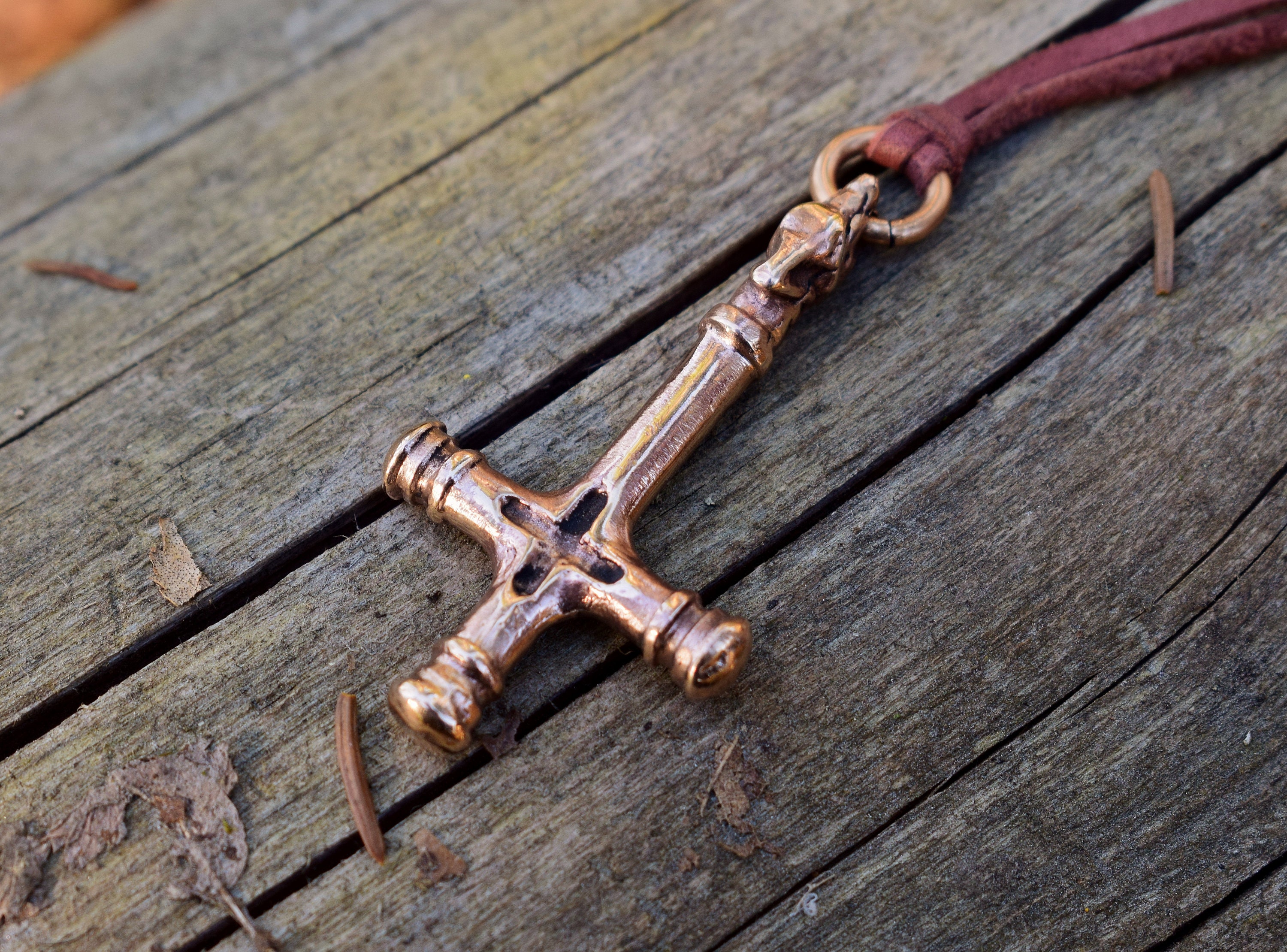 Viking Age/crusades Era Bronze Wolf Cross/thor's | Etsy