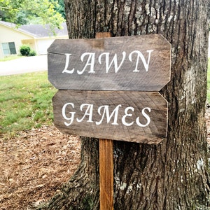 Lawn Games Sign Yard Games Sign Barn Wood Signs Rustic Wood | Etsy