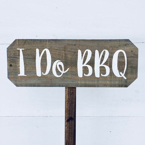 Rustic Burlap i DO Bbq Wedding Banner Shown With | Etsy