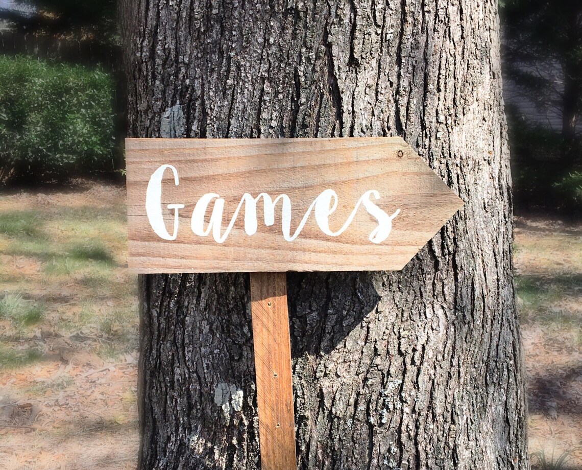Games Sign Yard Games Sign Lawn Games Sign Wooden Games | Etsy