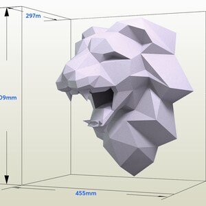 Lion Head Paper Model Template |lion Head Paper Sculpture |lion Head ...
