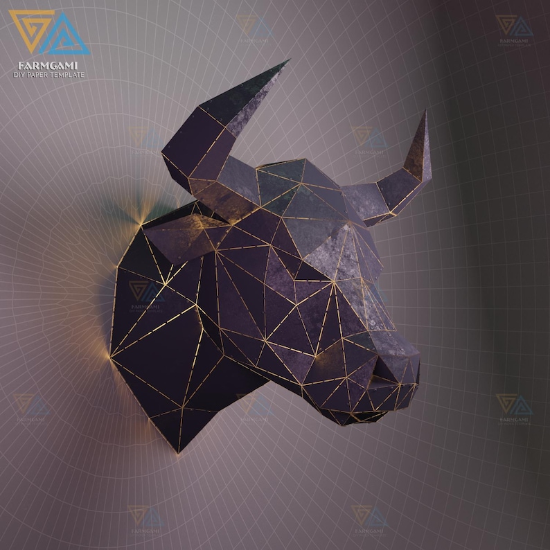 CNC Laser Cut Bull Head Metal Sculpture – 3D Wall Art (digital Download ...