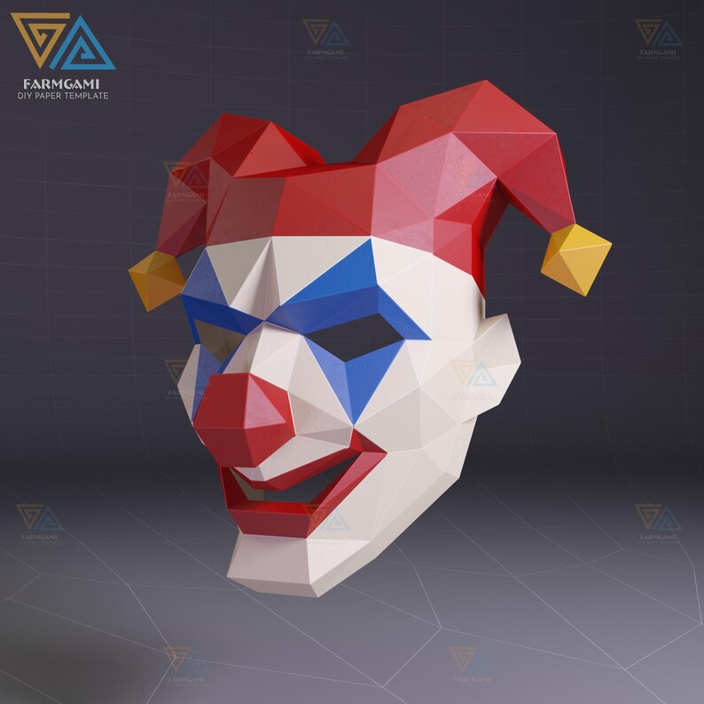 Joker Papercraft Mask Template – Diy Halloween Costume (PDF, DXF, SVG ...