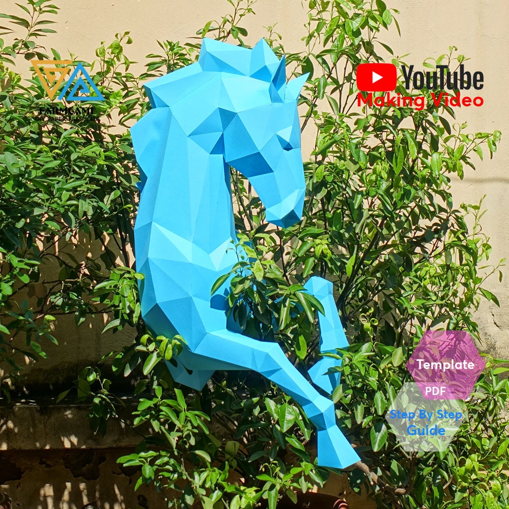 Horse Paper Model Template horse Paper Sculpture horse - Etsy UK