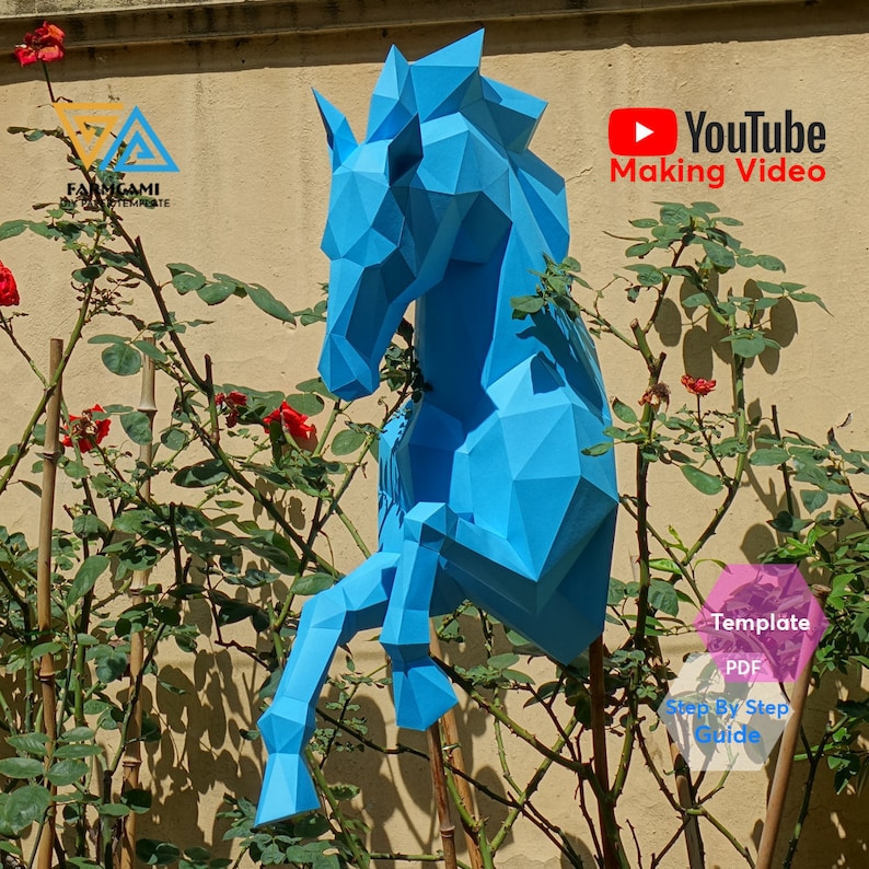 Horse Paper Model Template horse Paper Sculpture horse - Etsy
