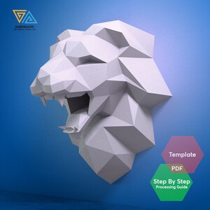 Lion Head Paper Model Template |lion Head Paper Sculpture |lion Head ...