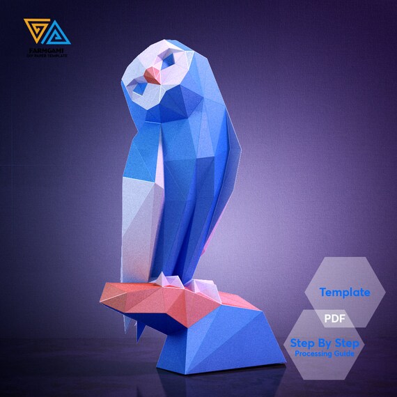 Owl Paper Model Template Owl Paper Sculpture Owl - Etsy UK