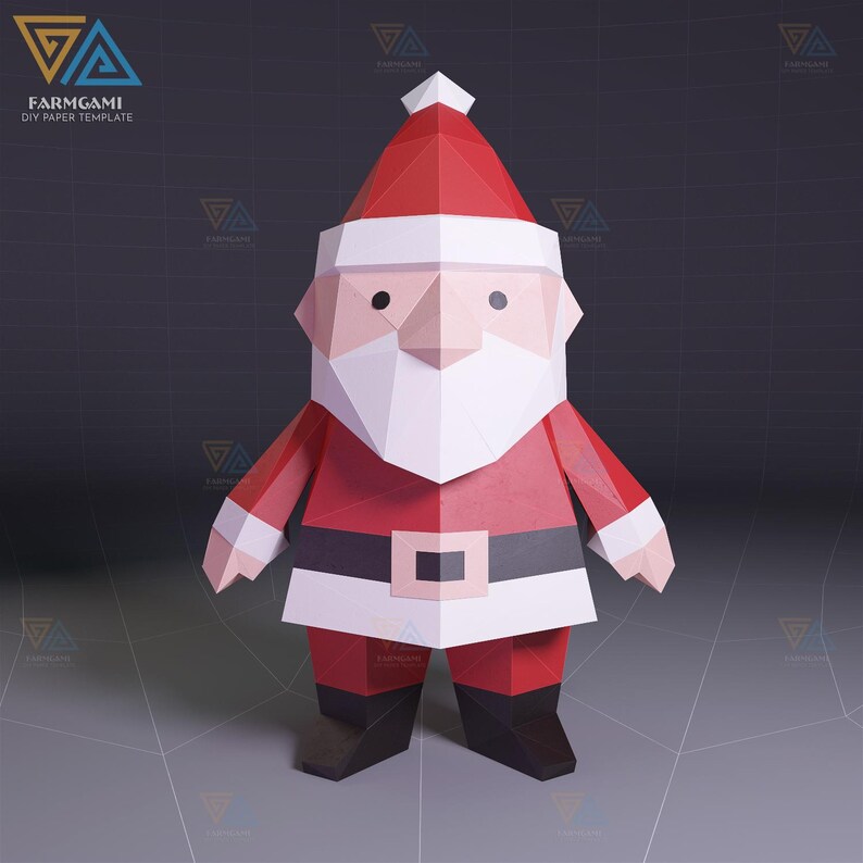 3D Papercraft Santa Claus – Simple Christmas Paper Model (digital ...