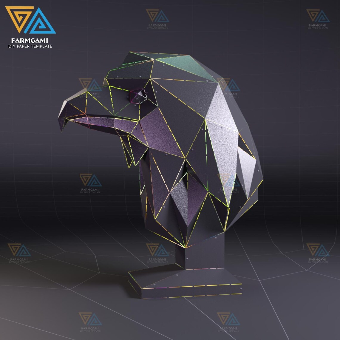 Laser Cut Eagle Head Model Template – DIY Metal Sculpture (digital ...