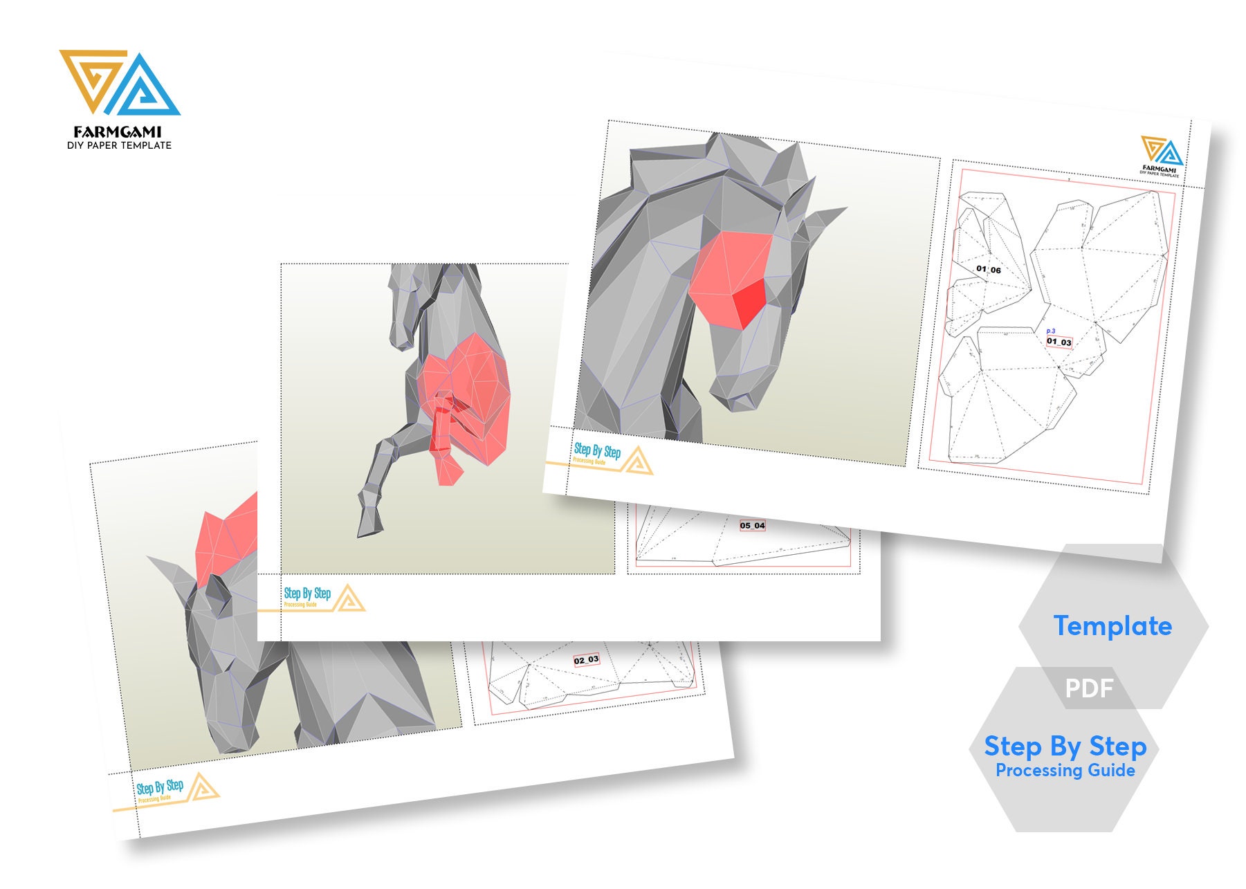 Horse Paper Model template Horse paper Sculpture Horse | Etsy