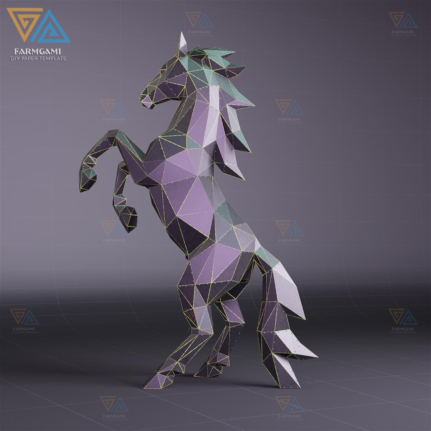 3D Rearing Horse Statue – CNC Laser Cut DXF Template - Etsy