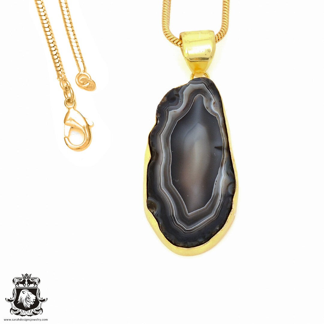 Agate Stalactite 24K Gold Pendant Necklace - Etsy